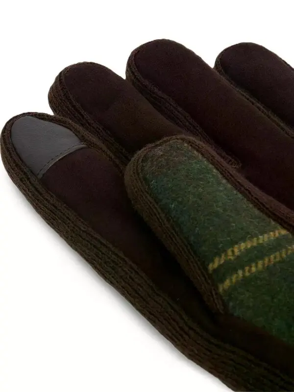 Barbour Tartan-paneled Gloves - Brown