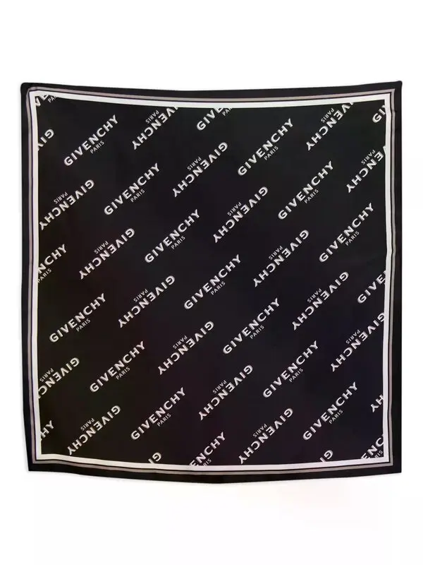 Givenchy Logo-pattern Silk Scarf - Black