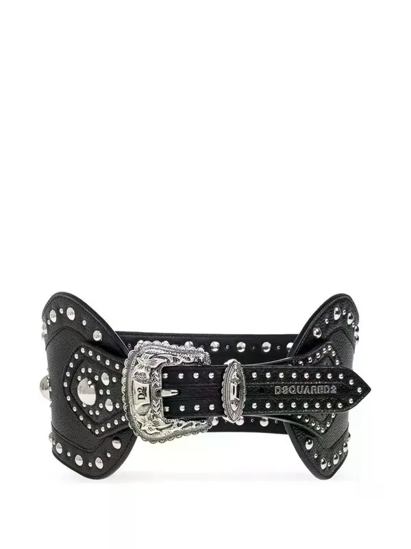 Dsquared2 Studded Leather Belt - Black