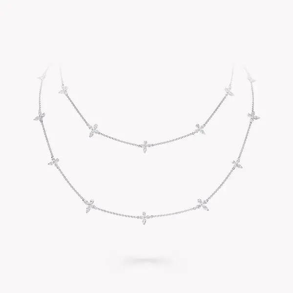 Graff Classic Butterfly Diamond Sautoir Necklace - White Gold