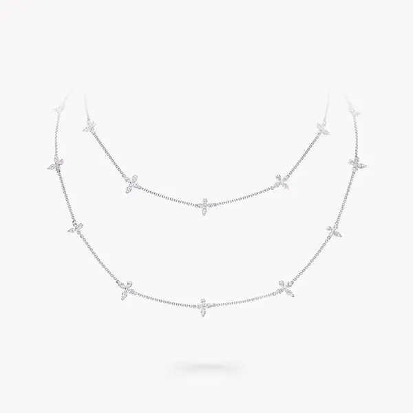 Graff Classic Butterfly Diamond Sautoir Necklace - White Gold