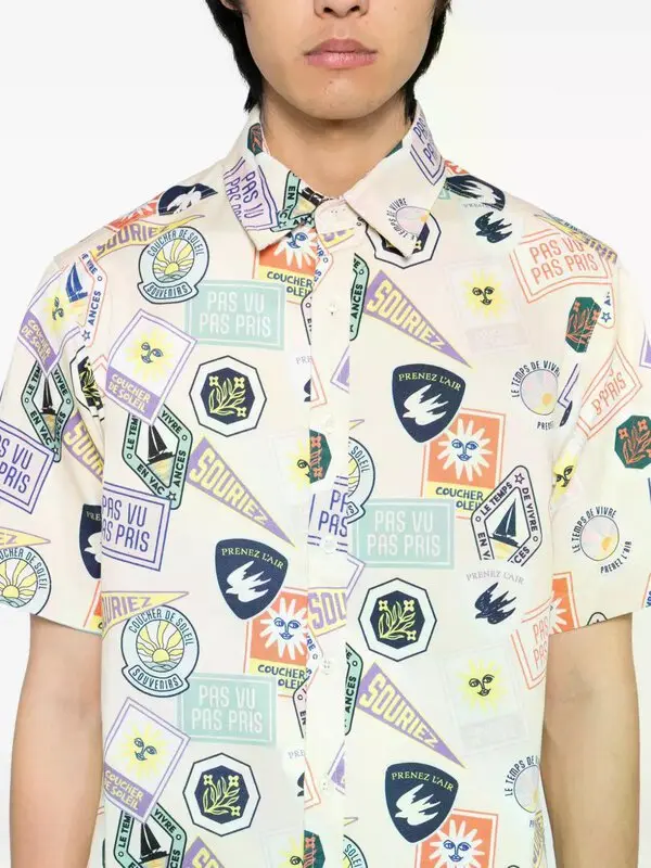 AGNES B. Badge-printed Shirt
