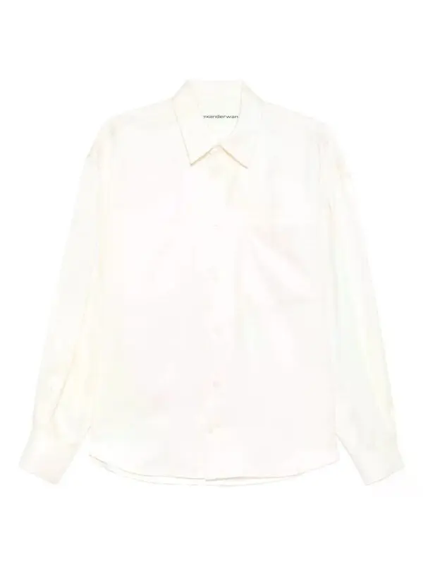 Alexander Wang Cut-out Silk Shirt - Neutrals