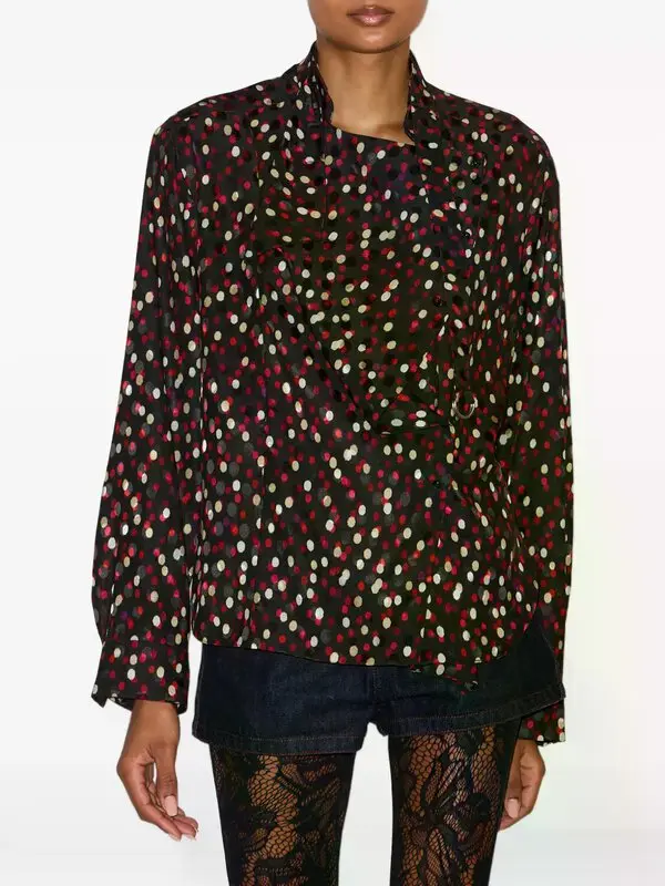 Isabel Marant Emany Ruffled Polka-dot Top