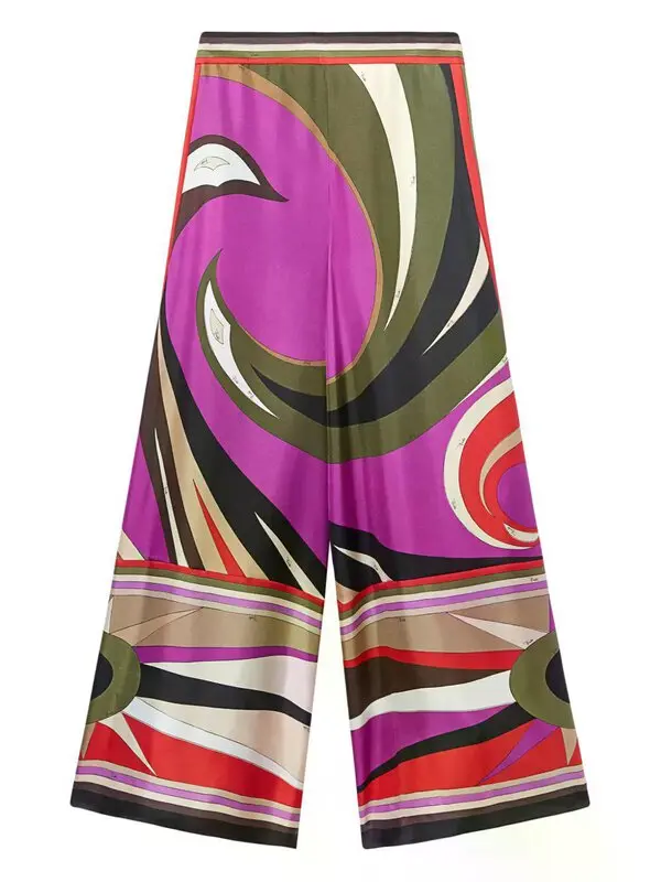 Emilio Pucci Printed Silk Trousers - Purple