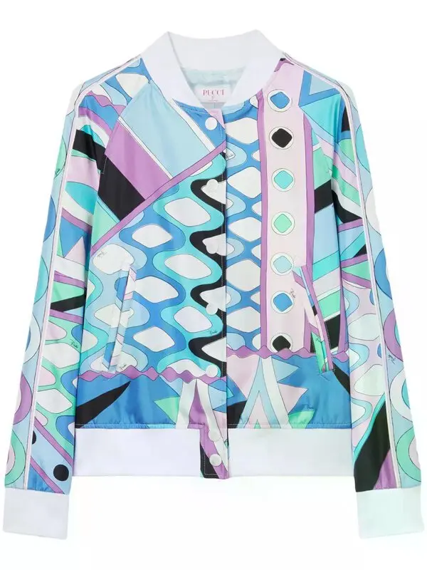 Emilio Pucci Vivara-print Silk-twill Bomber Jacket - Blue