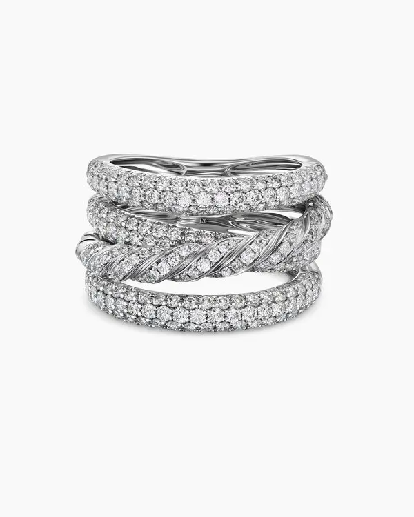 David Yurman Sculpted Cable Four Row Ring - Diamond