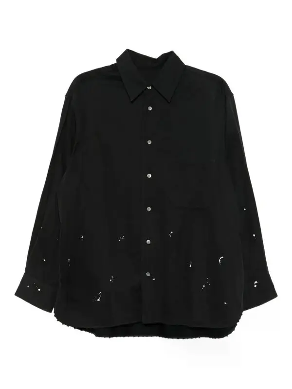 CROQUIS Splatter And Distressed Shirt - Black