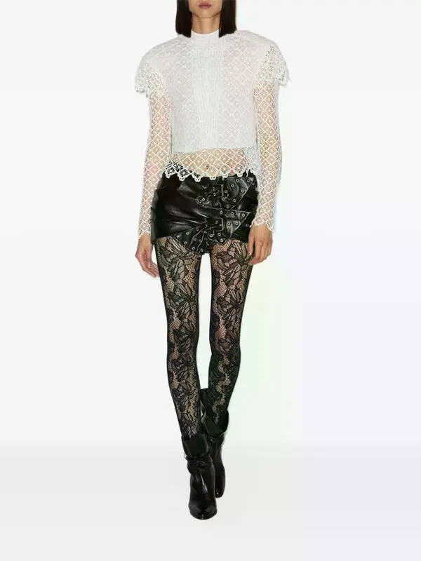 Isabel Marant Étoile Chani Leather Skirt With Buckles And Eyelets - Black