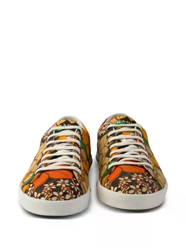 Prada Floral-print Canvas Sneakers