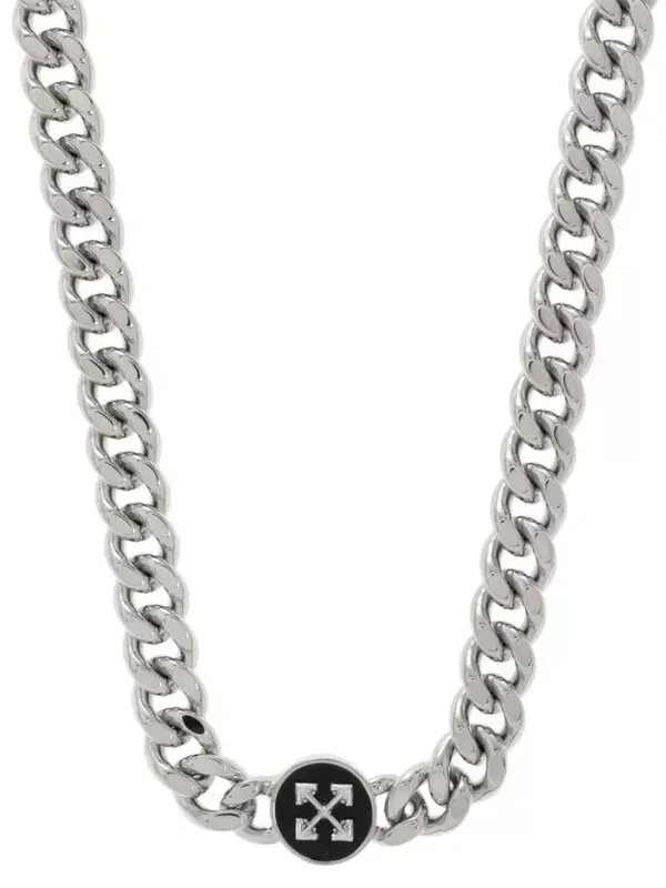 Off-White Arrows Charm Curb-chain Necklace