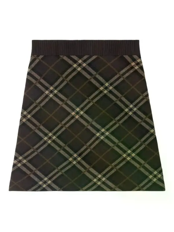 Burberry Check-pattern Mini Skirt - Brown
