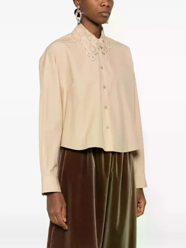 Fabiana Filippi Lace-trimmed Button-down Shirt