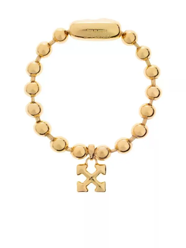 Off-White Arrows-charm Ball-chain Bracelet - Gold