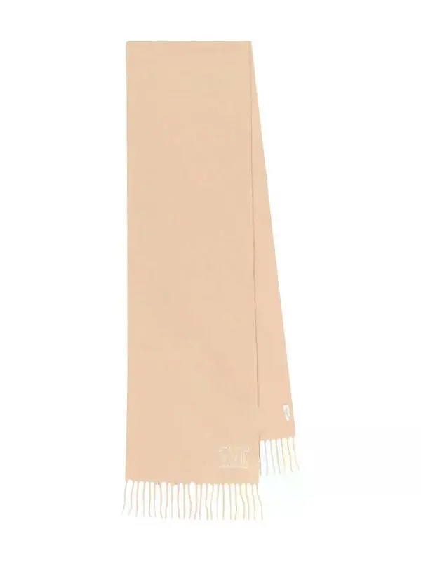 Max Mara Embroidered Fringed Scarf - Neutrals