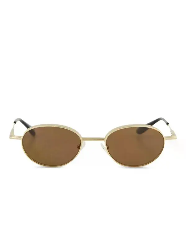 Alexander McQueen Oval-frame Sunglasses - Gold