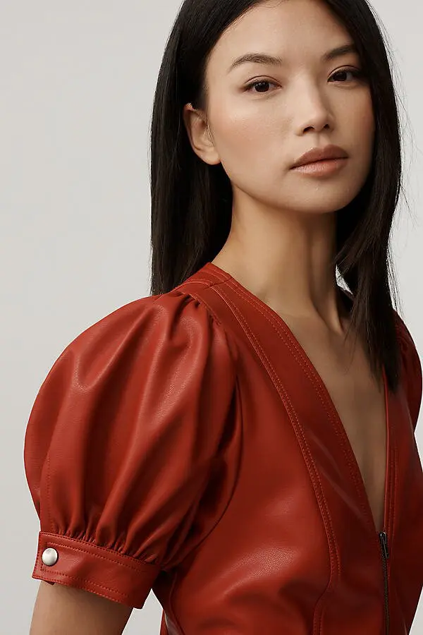 Faux Leather Mini Dress