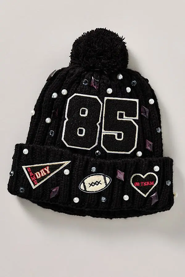 Anthropologie Sporty Patch Beanie - Black