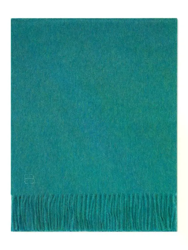 Eric Bompard Monogram Fringed Cashmere Scarf - Green