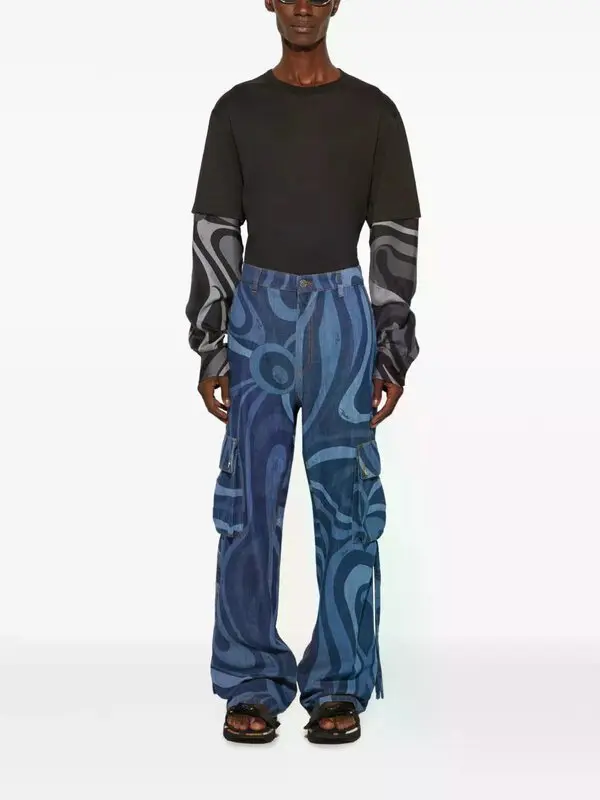 Emilio Pucci Marmo-print Cargo Jeans