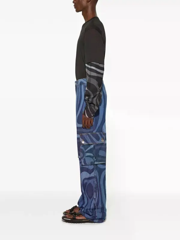 Emilio Pucci Marmo-print Cargo Jeans