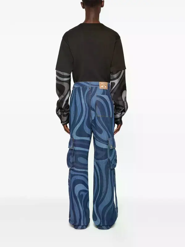 Emilio Pucci Marmo-print Cargo Jeans