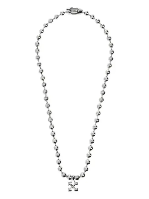 Off-White Arrows-motif Ball-chain Necklace - Silver