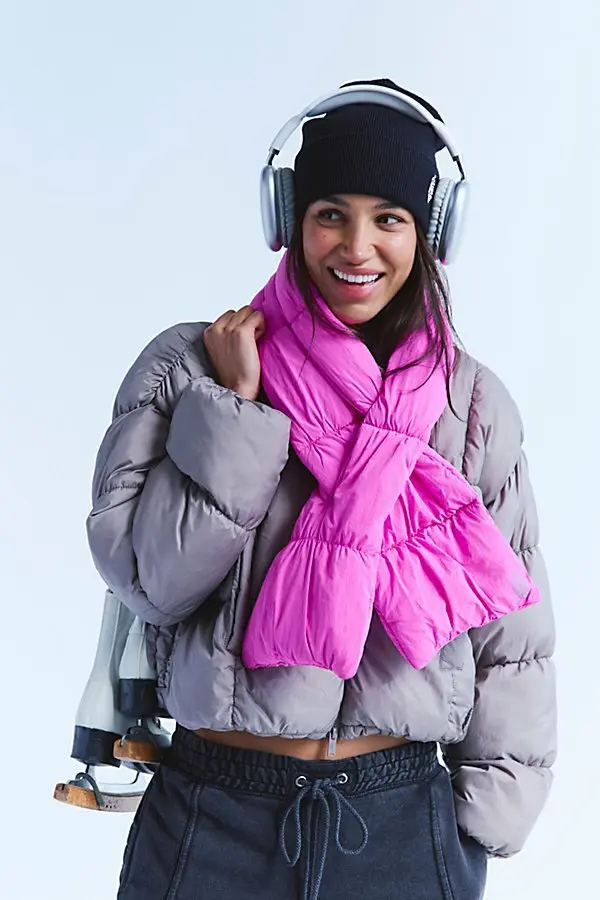 Free People Pixie Packable Puffer Scarf - Candy Pink