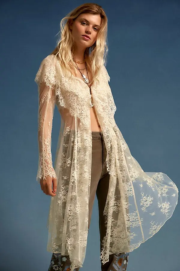 NIGEL PRESTON Maud Lace Duster - Cream