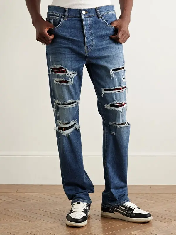 Amiri Thrasher Slim-fit Paneled Jeans