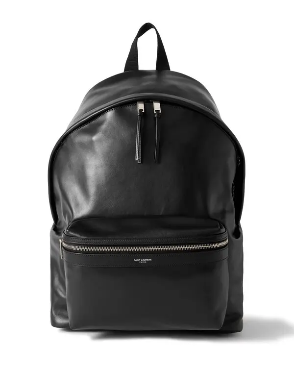 Saint Laurent City Leather Backpack - Black
