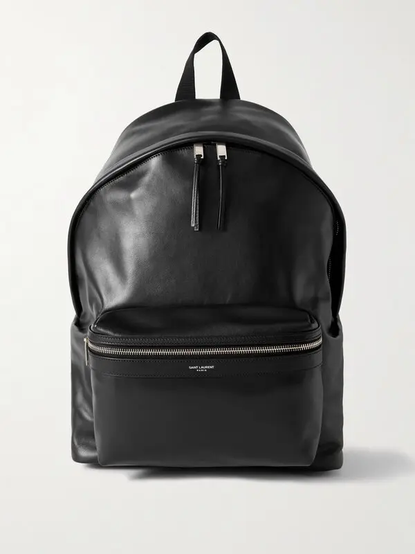 Saint Laurent City Leather Backpack - Black