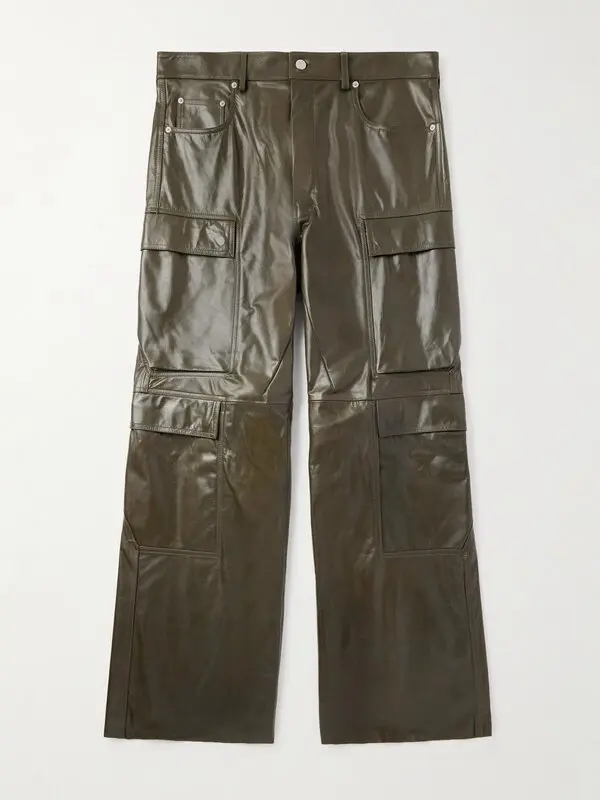 Rick Owens Straight-leg Leather Cargo Trousers