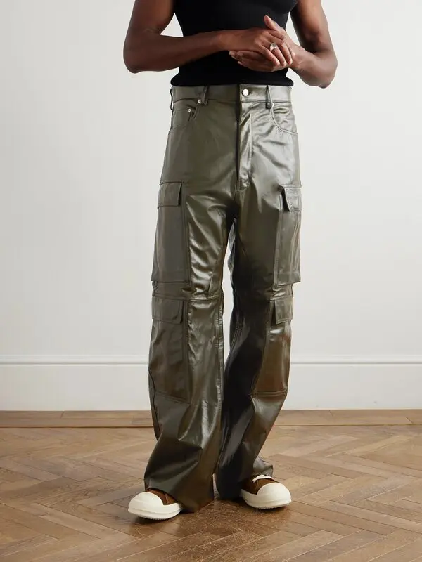 Rick Owens Straight-leg Leather Cargo Trousers