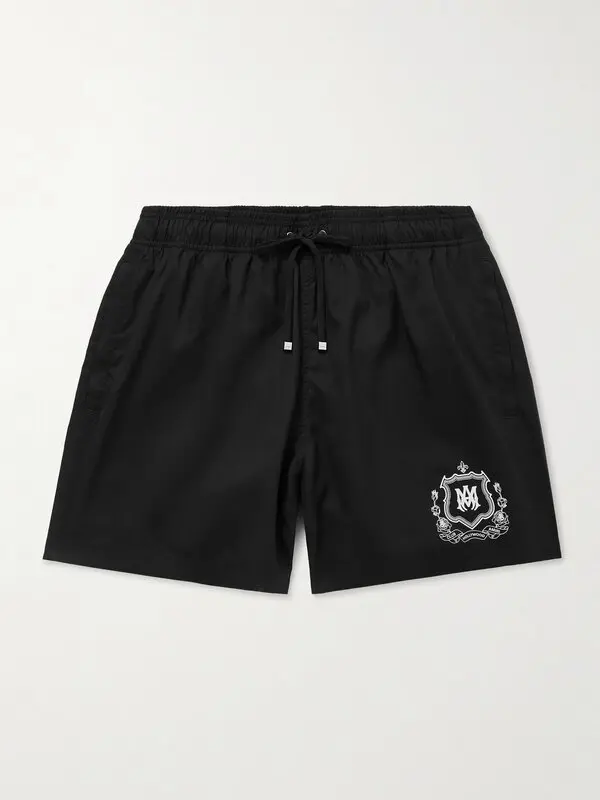 Amiri Logo-print Swim Shorts - Black