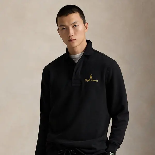 Ralph Lauren The Rl Fleece Logo Rugby Shirt - Polo Black