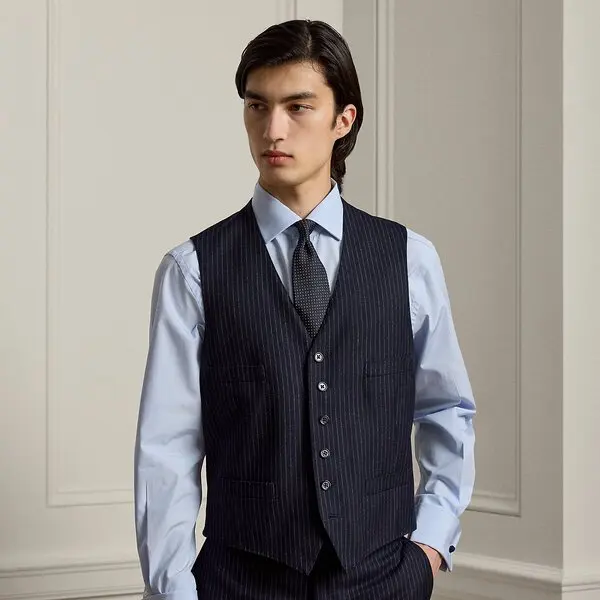 Ralph Lauren Hand-tailored Striped Wool Vest