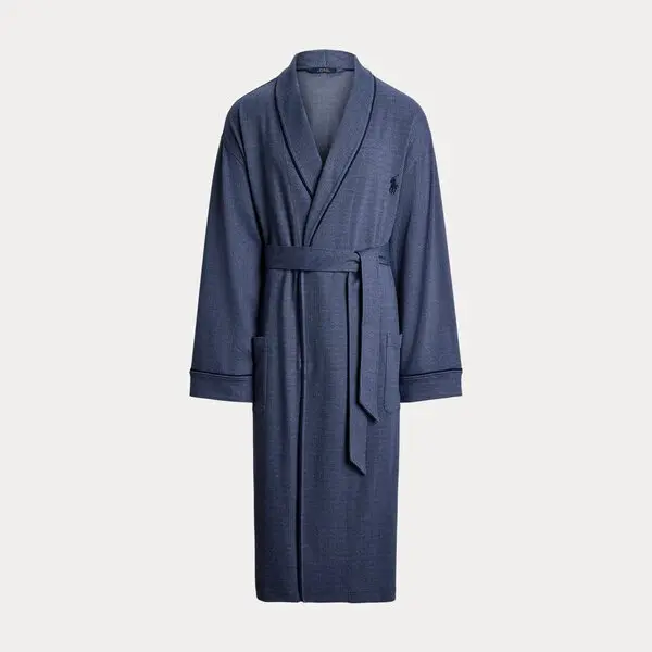 Ralph Lauren Herringbone-knit Robe - Cruise Navy
