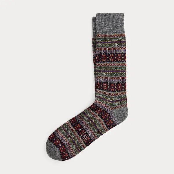 Ralph Lauren Fair Isle Boot Socks - Medium Grey Heather