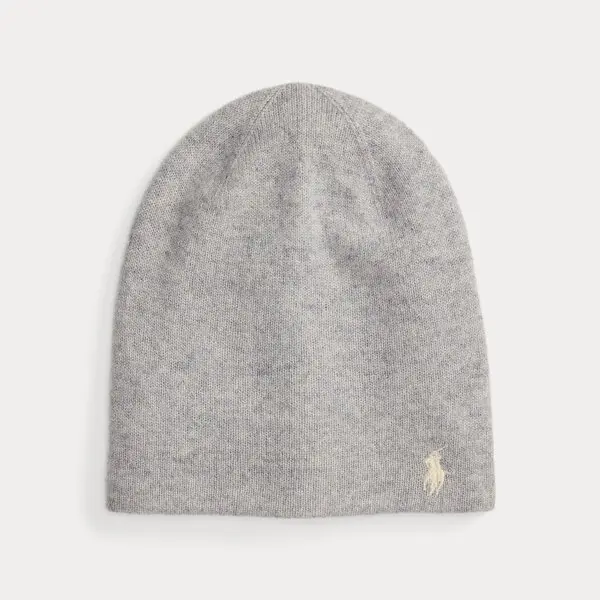 Ralph Lauren Cashmere Beanie - Grey Heather