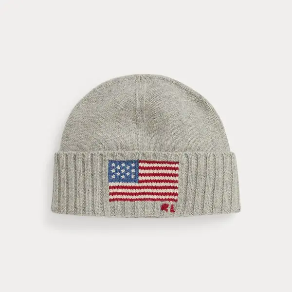 Ralph Lauren Flag Intarsia Wool-blend Beanie - Andover Haeather