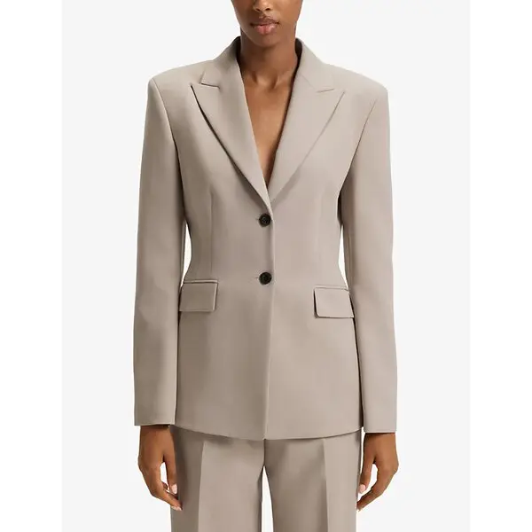 Hugo Single-breasted Peak-lapel Stretch-woven Blazer