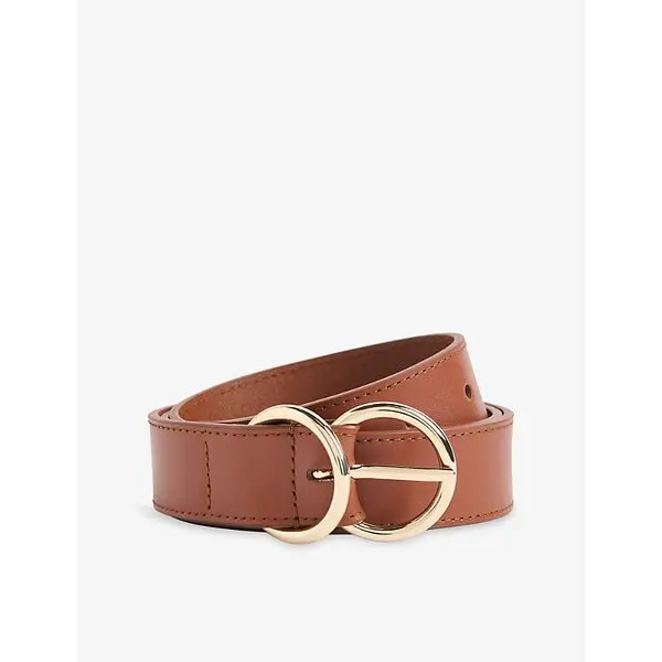 Whistles Double Ring Leather Belt - Tan