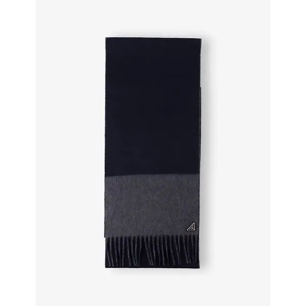 Prada Logo-embellished Cashmere Scarf - Blue