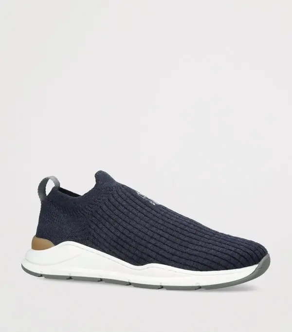 Brunello Cucinelli Cotton Knitted Slip-on Sneakers