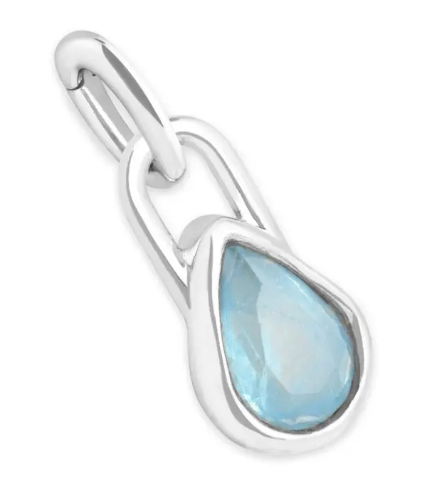 ASTRID & MIYU Plated March Birthstone Charm - Silver