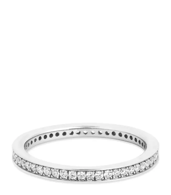 ASTRID & MIYU Rhodium-plated Crystal Stacking Ring - Silver