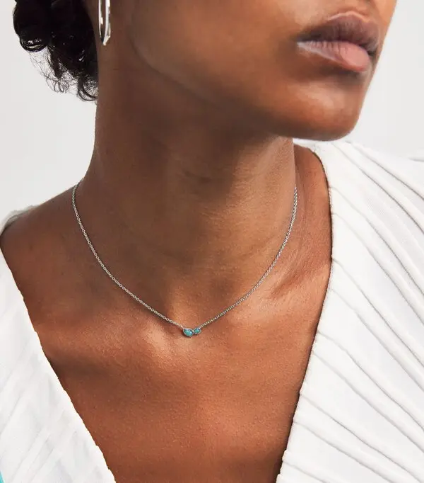 ASTRID & MIYU Sterling Opal Cluster Charm Necklace