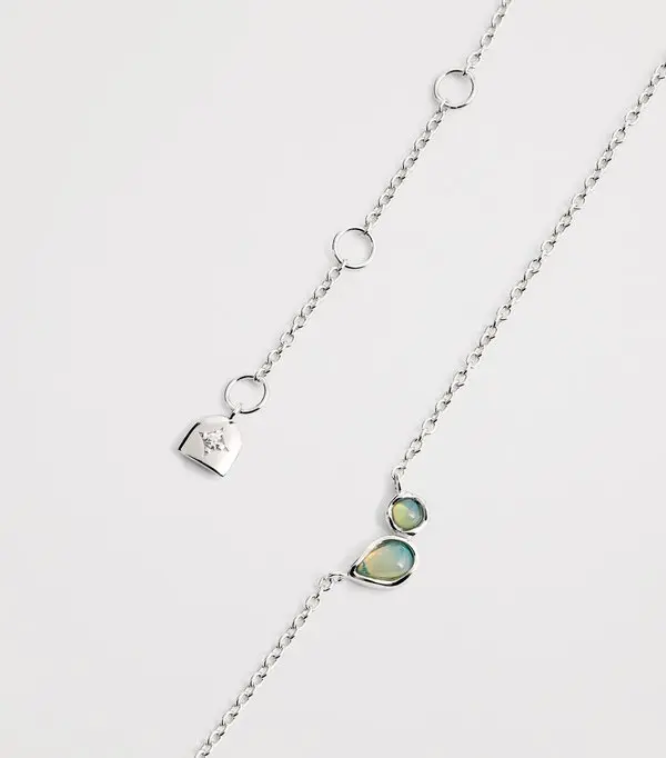 ASTRID & MIYU Sterling Opal Cluster Charm Necklace