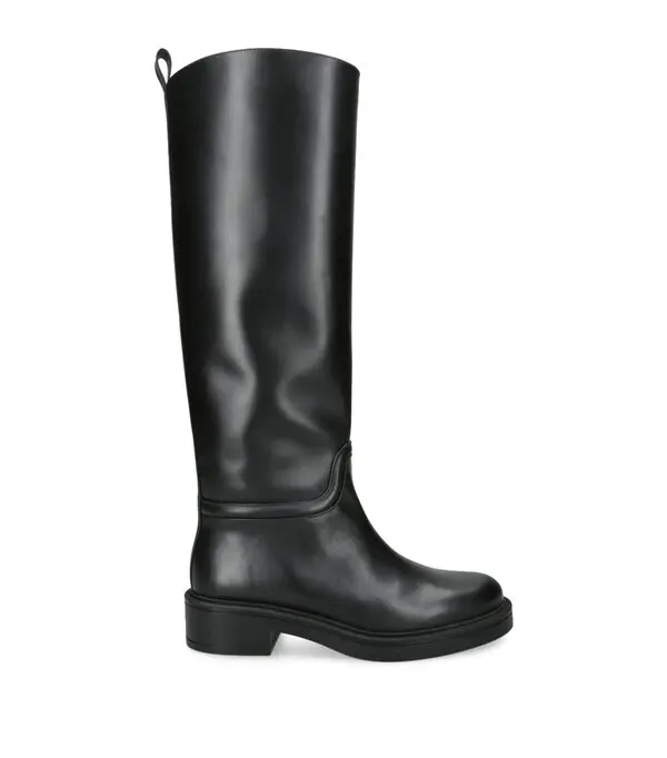 STUART WEITZMAN Celia Leather Knee High Boots - Black